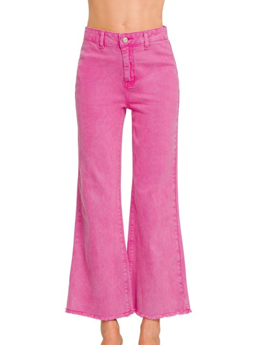 Zenana Denim Hot Pink Acid Wash Straight Jean – Magnolia Trading Post