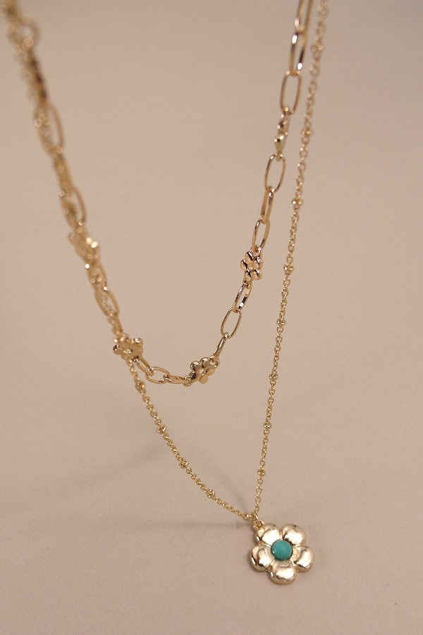 Double Layer Flower Pendant Necklace – Magnolia Trading Post